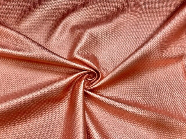 Shiny Rose Gold Pleather #217 Bullet Ribbed Scuba Techno Double Knit 2 ...