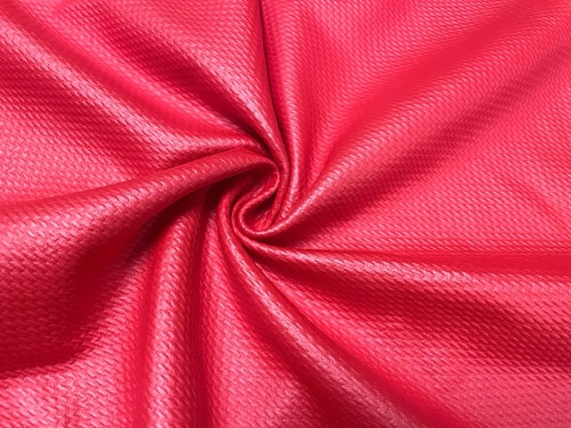 Matte Red Pleather #237 Bullet Ribbed Scuba Techno Double Knit 2-Way S ...