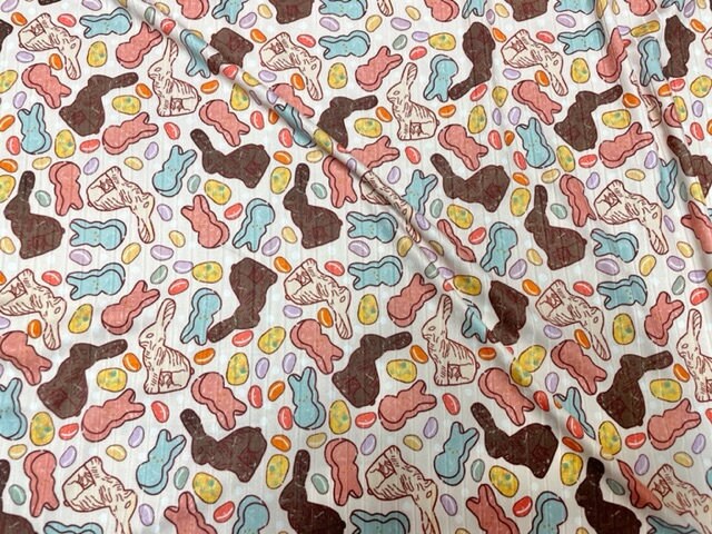 8x3 Rib Brittany Frost Designs Chocolate Bunny DBP Knit Print #510 Bru ...